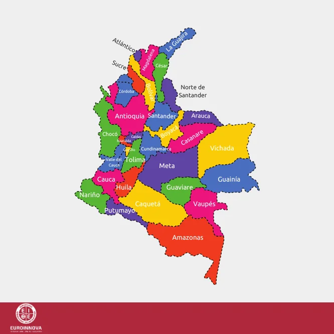 Mapa de Colombia: Regiones y ciudades | Euroinnova